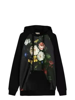 Elie Saab Floral-print Hoodie - Black