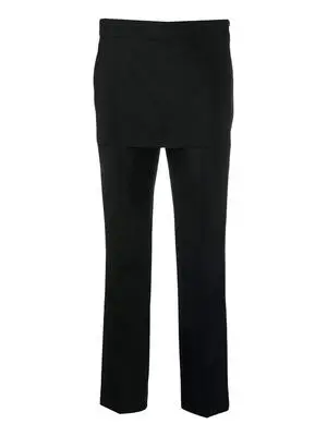 Givenchy Skirt-detail Slit Trousers - Black