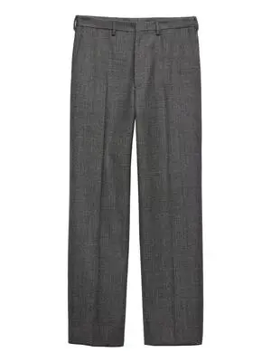 Prada Houndstooth Wool Trousers - Grey