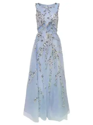 SAIID KOBEISY Sequin-embellished Tulle Gown - Blue