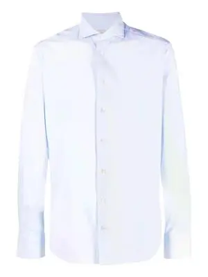 TRAIANO MILANO Longsleeved Pointed-collar Shirt - Blue