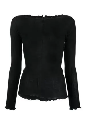 BASERANGE Pama Boat-neck Organic Cotton Top - Black
