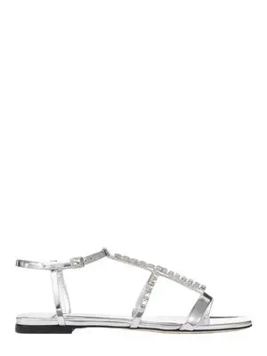 JIMMY CHOO Gwyn Flat Sandals - Silver