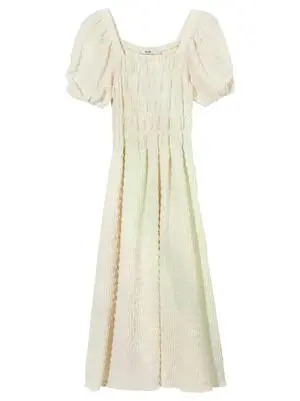 B+AB Smocked Midi Dress - Neutrals