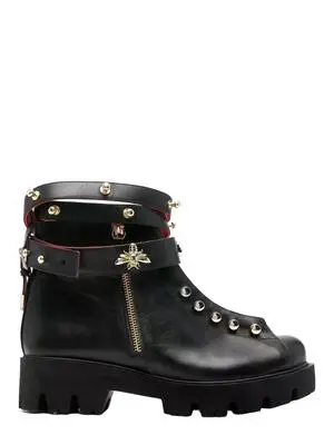HARDOT 45mm Stud-embellished Leather Boots - Black