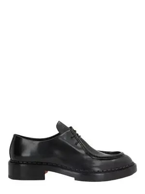 Santoni X 10 Corso Como Leather Derby Shoes - Black