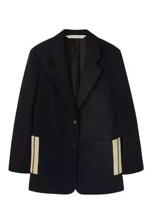 PALM ANGELS Palm Angels Tape-Detail Virgin Wool-Blend Blazer