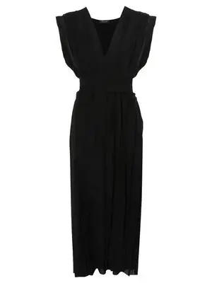 Fabiana Filippi Pleated Crepe Maxi Dress - Black