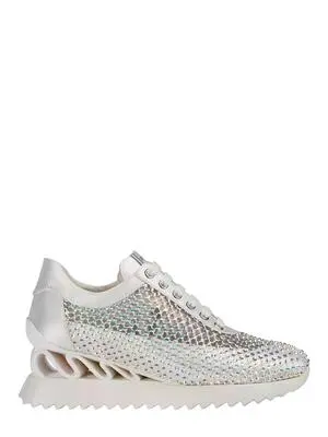 LE SILLA Gilda 60mm Crystal-Embellished Sneakers Silver