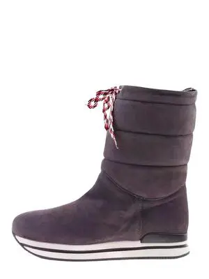 Hogan Boots With Lace-up Fastening And Platform Sole - Grey