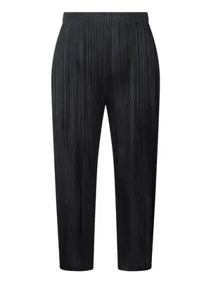 Issey Miyake Plissé Cropped Trousers - Black
