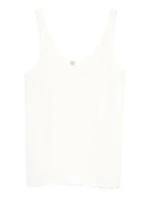 TOTEME Textured U-neck Top - White