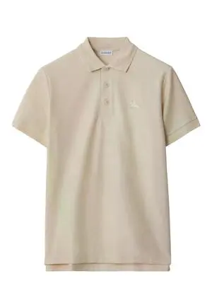 Burberry Burberry Sand Beige Polo Shirt With Equestrian Knight Motif Neutrals