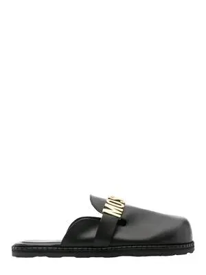 Moschino Logo-plaque Sandals - Black