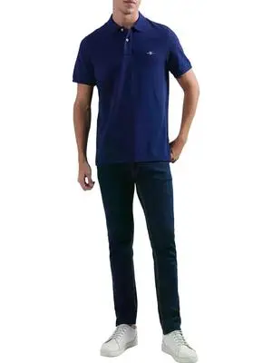 Gant Logo-embroidered Polo Shirt - Blue