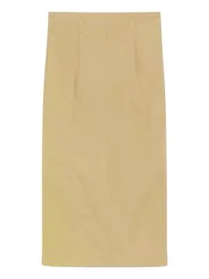 A.M.G. Pleat-detailed Midi Skirt - Brown