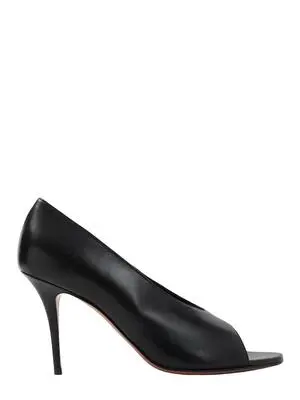 Amina Muaddi Leather Sandals - Black