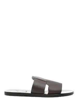 ANCIENT GREEK SANDALS Miltiadis Slides - Brown