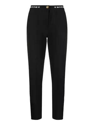 Versace Logo-waist Tailored Trousers - Black