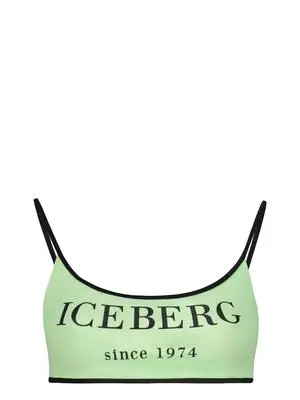 Iceberg Logo-print Bikini Top - Green