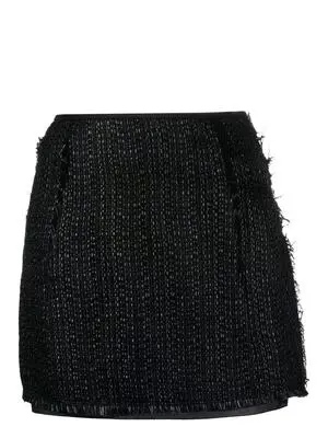 LANVIN Metallic Tweed A-line Miniskirt - Black