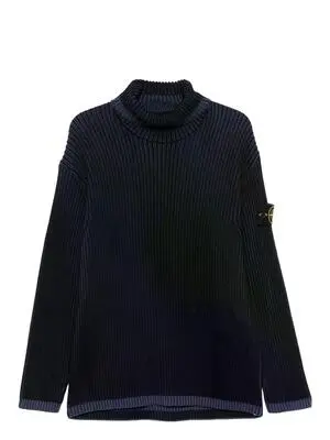 Stone Island Ribbed Virgin Wool Sweater - Blue