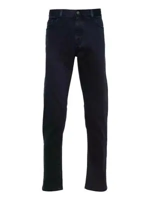 Zegna Logo-patch Mid-rise Jeans - Blue