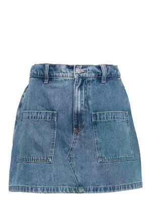 Izzue Logo-patch Denim Shorts - Blue