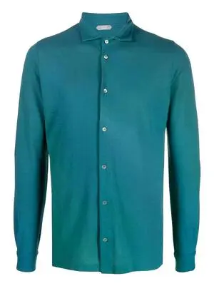 ZANONE Longsleeved Organic Cotton Shirt - Blue