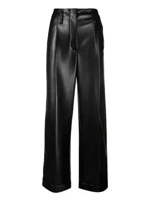 Philosophy Di Lorenzo Serafini Faux-leather Straight-leg Trousers - Black