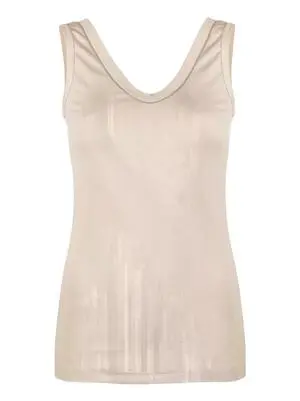 Brunello Cucinelli Monili Bead-embellished Ribbed-knit Tank Top - Neutrals