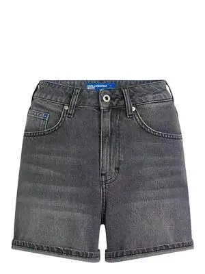 Karl Lagerfeld High-rise Denim Shorts - Grey