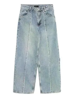 TOUT A COUP Wide-leg Washed Jeans - Blue