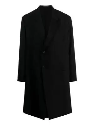 Yohji Yamamoto Single-breasted Wool Coat - Black