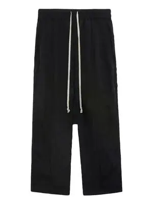 Rick Owens Pressed-crease Drawstring Cropped Trousers - Black