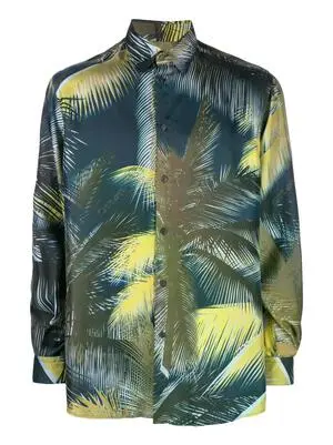 FERRARI Graphic-print Silk Shirt - Blue