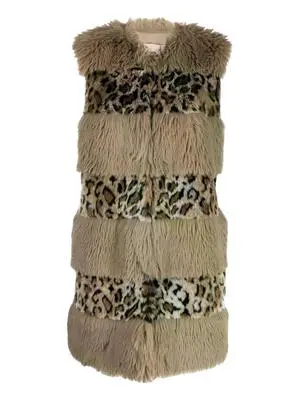 TWINSET Animal-print Faux-fur Gilet - Neutrals