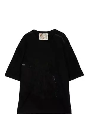 By Walid Sinbad Patchwork Cotton T-shirt - Black
