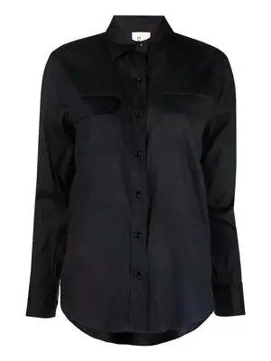 PAULA Long-sleeve Silk Shirt - Black