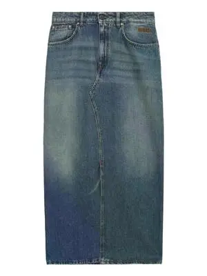 MSGM Denim Midi Skirt - Blue