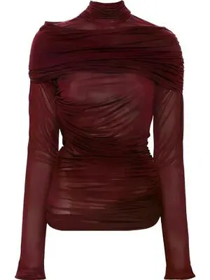 MUGLER Ruched Top - Red