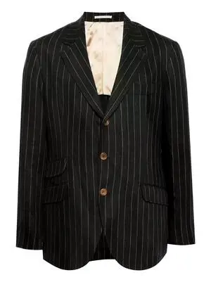 Brunello Cucinelli Pinstripe Virgin Wool Blazer - Grey