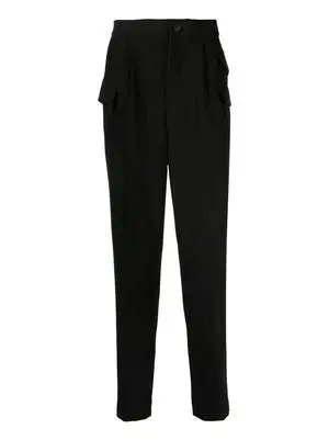 HEVO Tapered Flap-pocket Trousers - Black