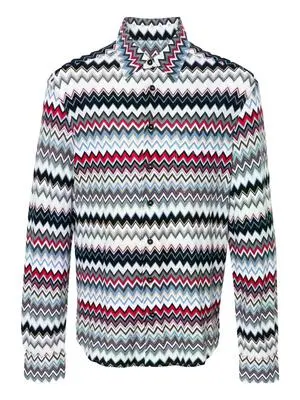 Missoni Chevron-knit Cotton Shirt - Red