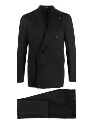 Tagliatore Double Breasted Suit Black
