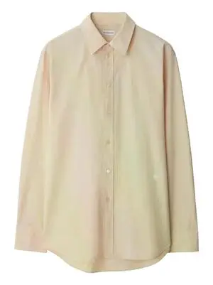 Burberry Edk-embroidered Cotton Shirt - Neutrals