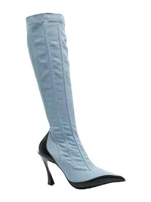 MUGLER 105mm Bi-colour Fang Boots - Blue