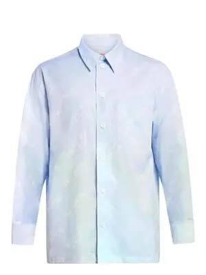 Kenzo Logo-print Cotton Shirt - Blue