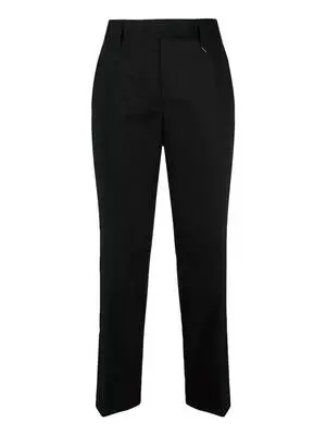Prada Logo-plaque Cropped Trousers - Black