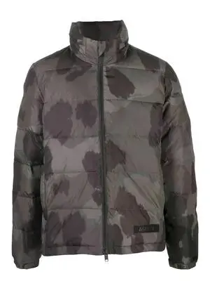 Aspesi Camouflage-print Padded Jacket - Grey